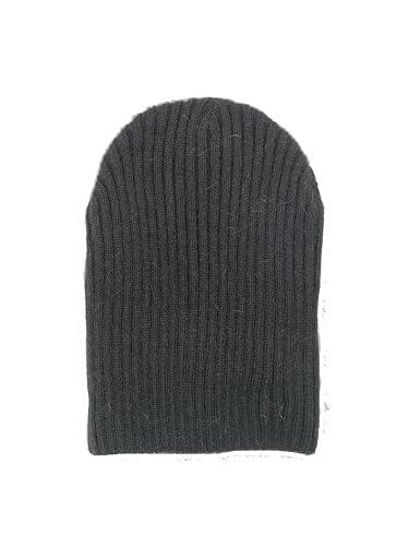 Winter knit angora wool beanie women Knit hat angora wool Ladies beanie hat (black)