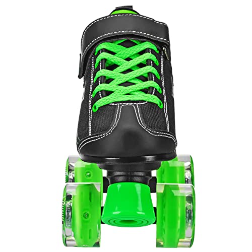 Roller Derby Blazer Boy's Lighted Wheel Roller Skate Black/Green Size 1