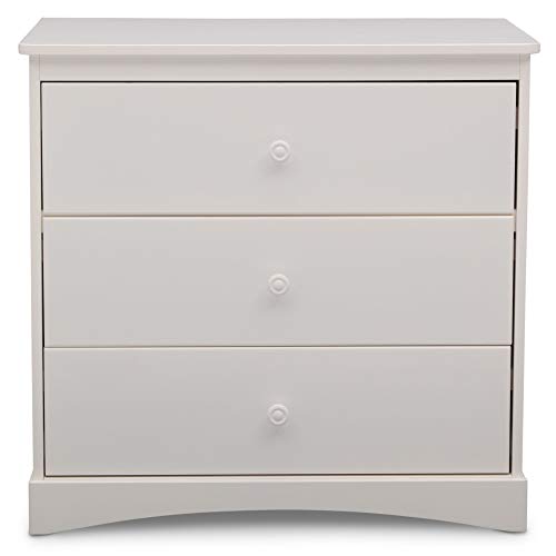 Delta Children Sutton 3 Drawer Dresser with Changing Top, White