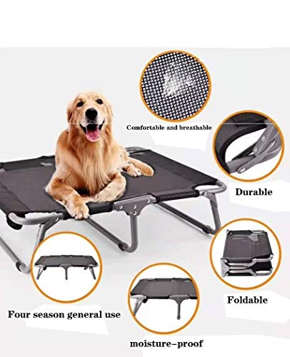 Oggo Pet Cot Elevated Bed | No Assembly Required | Premium Tear Resistant Cooling Mesh (Size : Large)