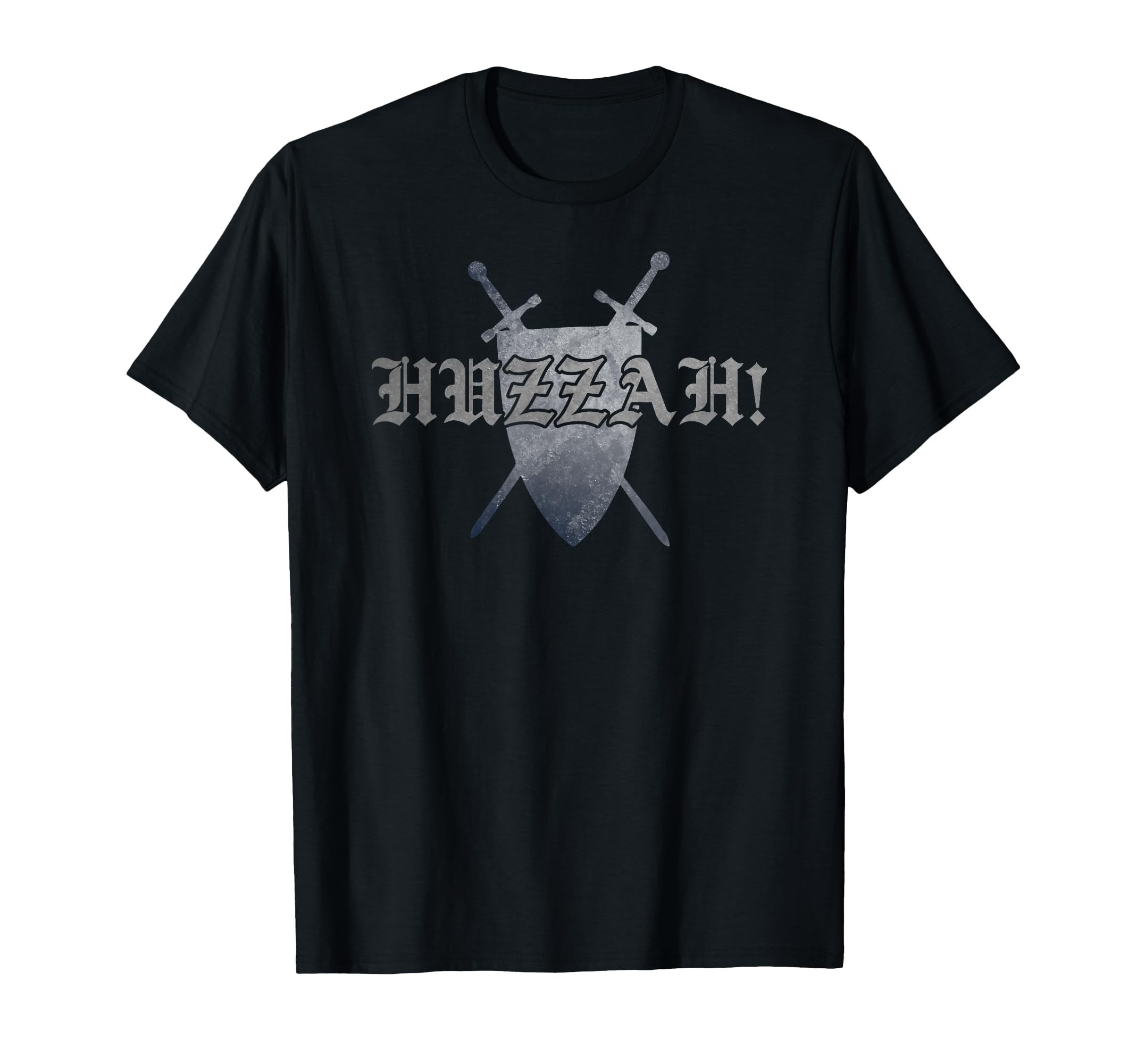 HUZZAH Funny Ren Faire Renaissance Fair Sword Shield Graphic T-Shirt