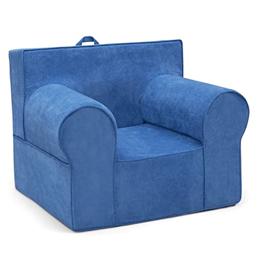 Delta Children XL Cozee Foam Chair - Perfect Size for Kids Ages 18 Months - 12 Years+, Blue