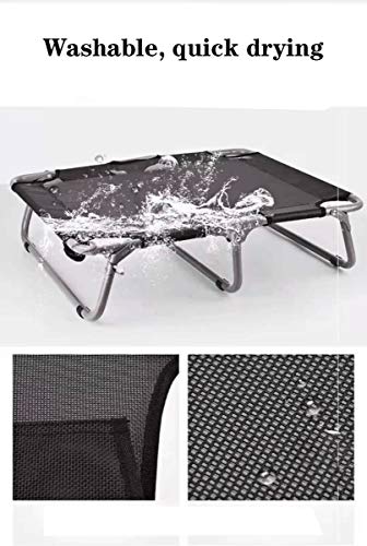 Oggo Pet Cot Elevated Bed | No Assembly Required | Premium Tear Resistant Cooling Mesh (Size : Large)