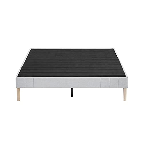 Classic Brands Eternity Soft Grey Upholstered Bed Frame, Queen