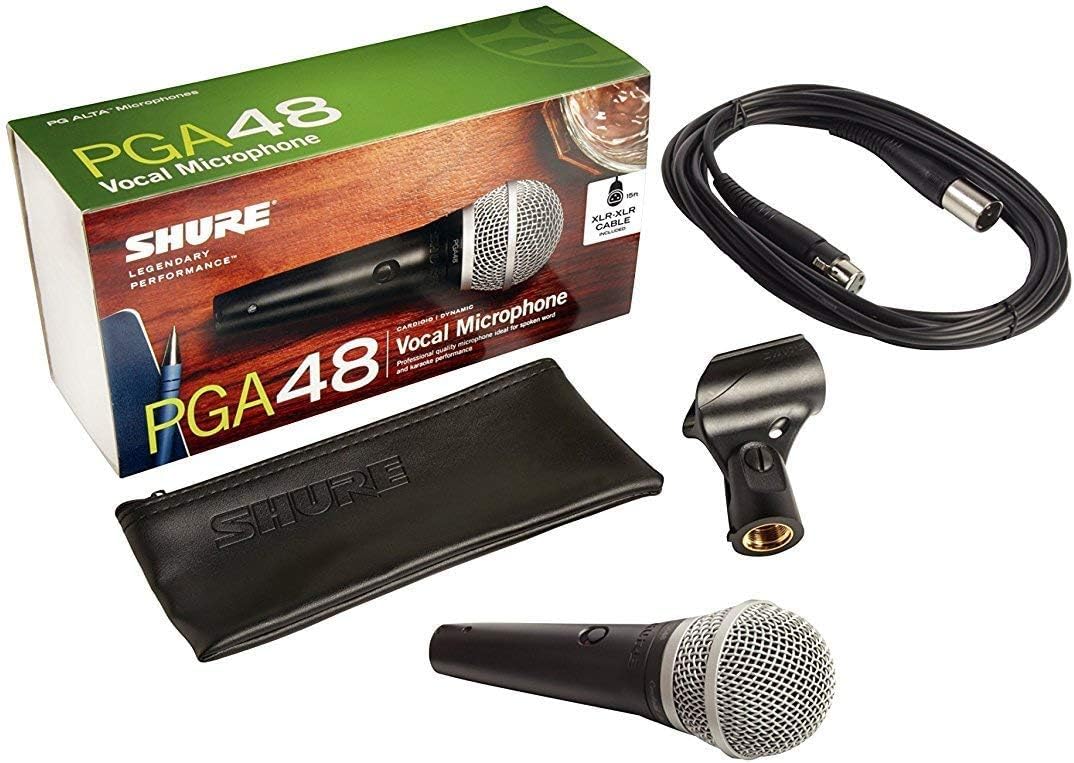 Bose S1 Pro Bluetooth Speaker System Bundle with Battery, Shure PGA48 Microphone, 15ft XLR Audio Cable (6 items)