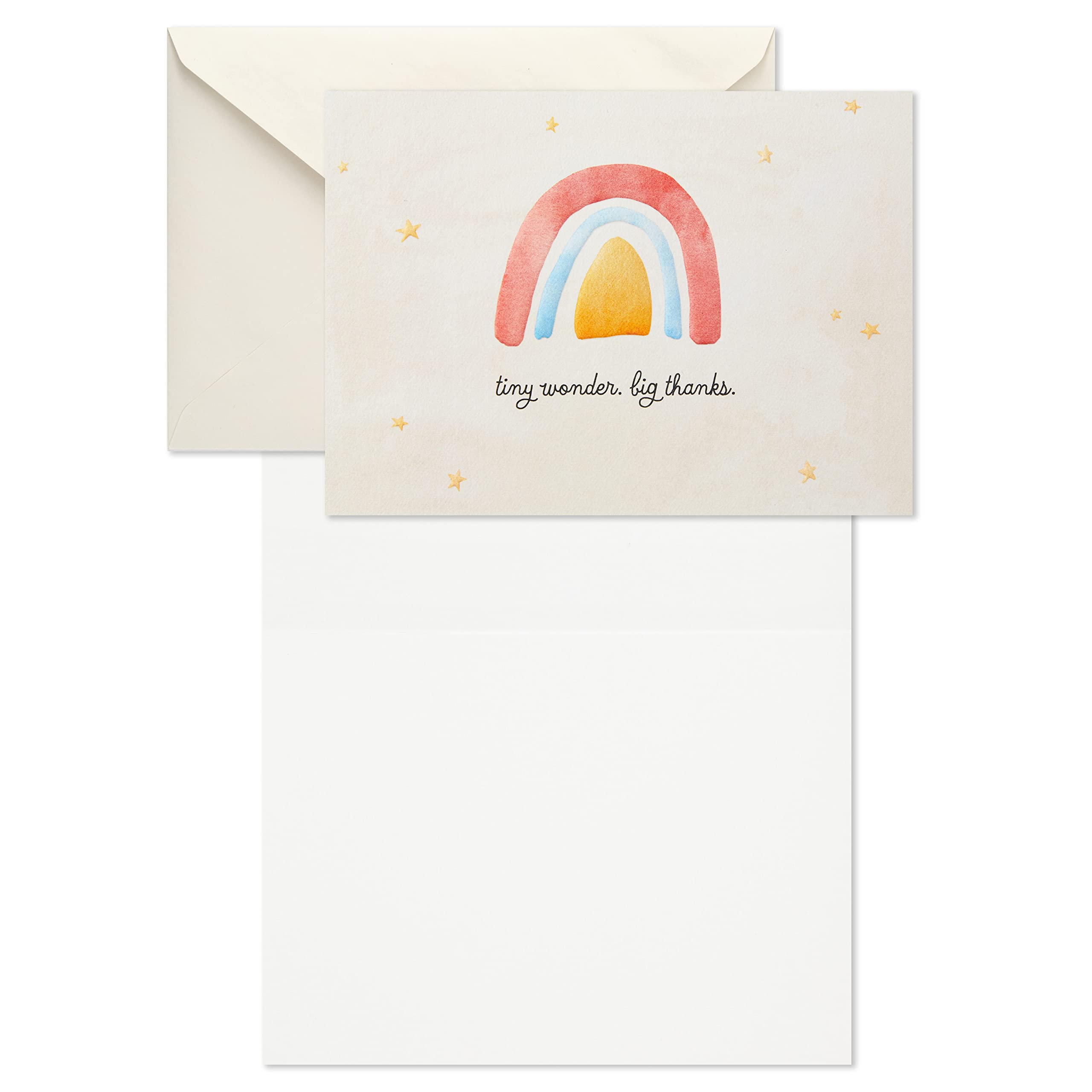 Hallmark Pack of Baby Shower Thank You Cards, Watercolor Rainbow (40 Cards and Envelopes)