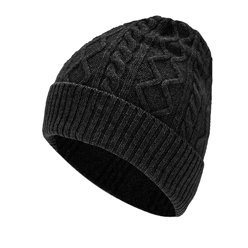 XXL Oversized 100% Merino Wool Beanie Hat for Men & Women, Extra Large Warm Winter Cap for Big Heads, Stretchy Knitted Cap