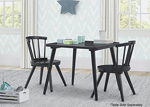 Delta Children Windsor 2-Piece Chair Set, Greenguard Gold Certified, Midnight Grey
