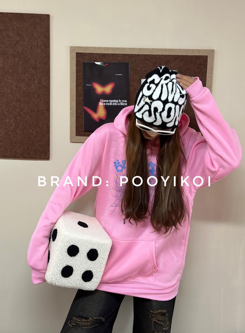 Pooyikoi Knitting Hat Men Women Quality Cap Warm Cap Harajuku Beanie Gothic Spider Pattern Wool Acrylic Y2k Knitted Hat Black Brown