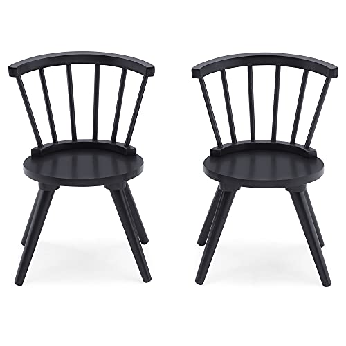 Delta Children Windsor 2-Piece Chair Set, Greenguard Gold Certified, Midnight Grey