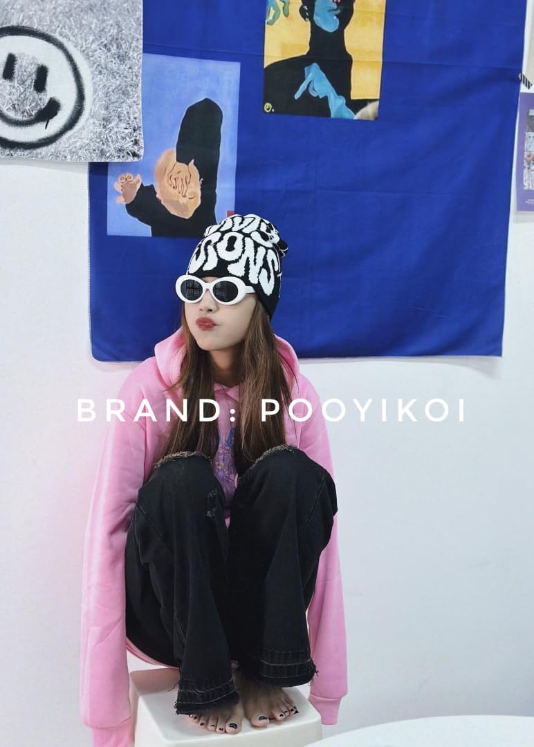 Pooyikoi Knitting Hat Men Women Quality Cap Warm Cap Harajuku Beanie Gothic Spider Pattern Wool Acrylic Y2k Knitted Hat Black Brown