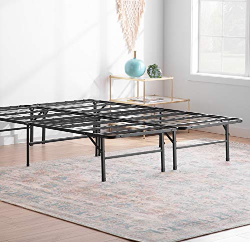 Linenspa 14 Inch Folding Metal Platform Bed Frame - 13 Inches of Clearance - Tons of Under Bed Storage - Heavy Duty Construction - 5 Minute Assembly - Full