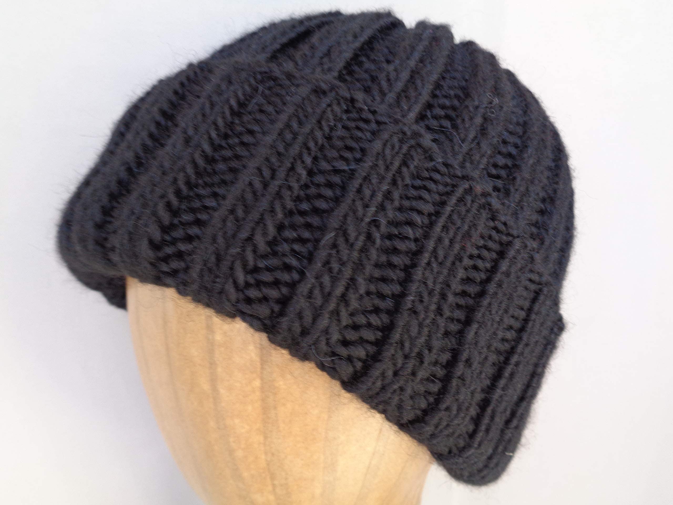 Alpaca Wool Beanie Hat, Hand Knit Watch Cap, Men or Women, Stretchy Seamless Fit, CHOOSE COLOR
