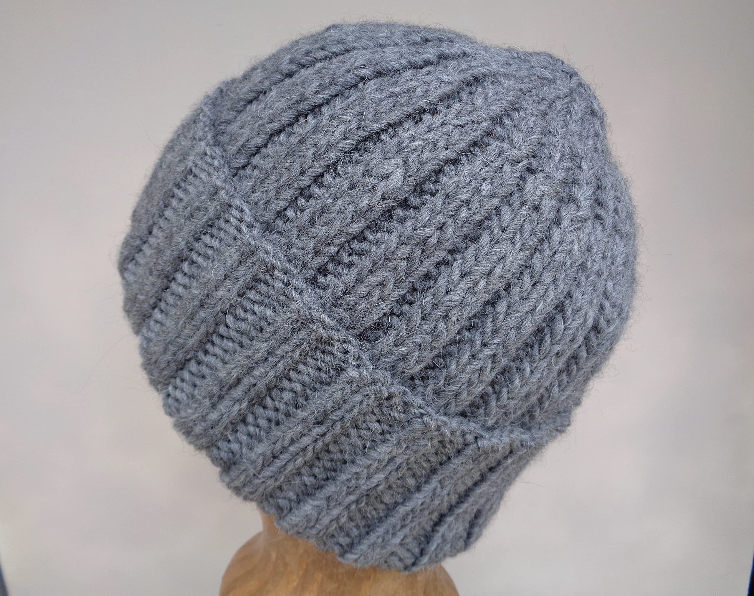Alpaca Wool Beanie Hat, Hand Knit Watch Cap, Men or Women, Stretchy Seamless Fit, CHOOSE COLOR