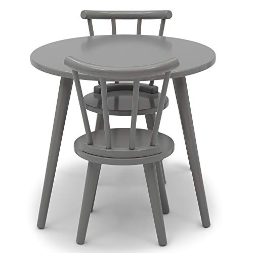 Delta Children Homestead Kids Table & 2 Chairs Set - Ideal for Arts & Crafts, Greenguard Gold Certified, Grey
