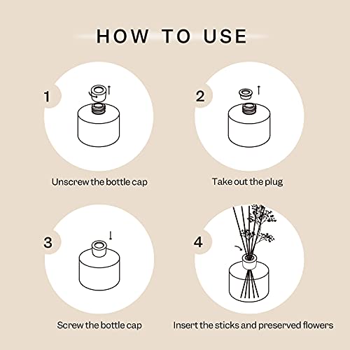 Cocorrína Premium Reed Diffuser Set with Preserved Baby's Breath & Cotton Stick Sandalwood Rose | 6.7oz Scent Fragrance Oil Diffuser for Bedroom Bathroom Living Room Home Décor