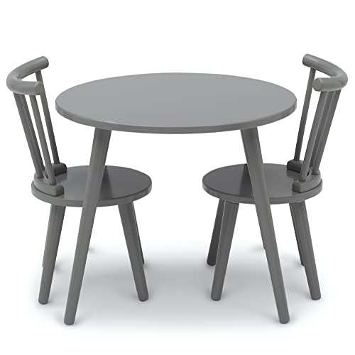 Delta Children Homestead Kids Table & 2 Chairs Set - Ideal for Arts & Crafts, Greenguard Gold Certified, Grey