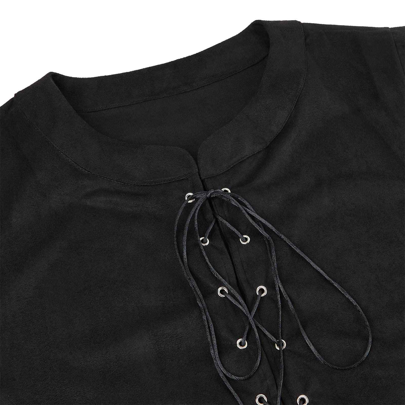Arplvf Pirate Costume Men Renaissance Vest Medieval Costume Men Viking Ren Faire Vest Black Gothic Vest M