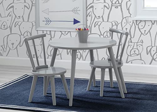 Delta Children Homestead Kids Table & 2 Chairs Set - Ideal for Arts & Crafts, Greenguard Gold Certified, Grey