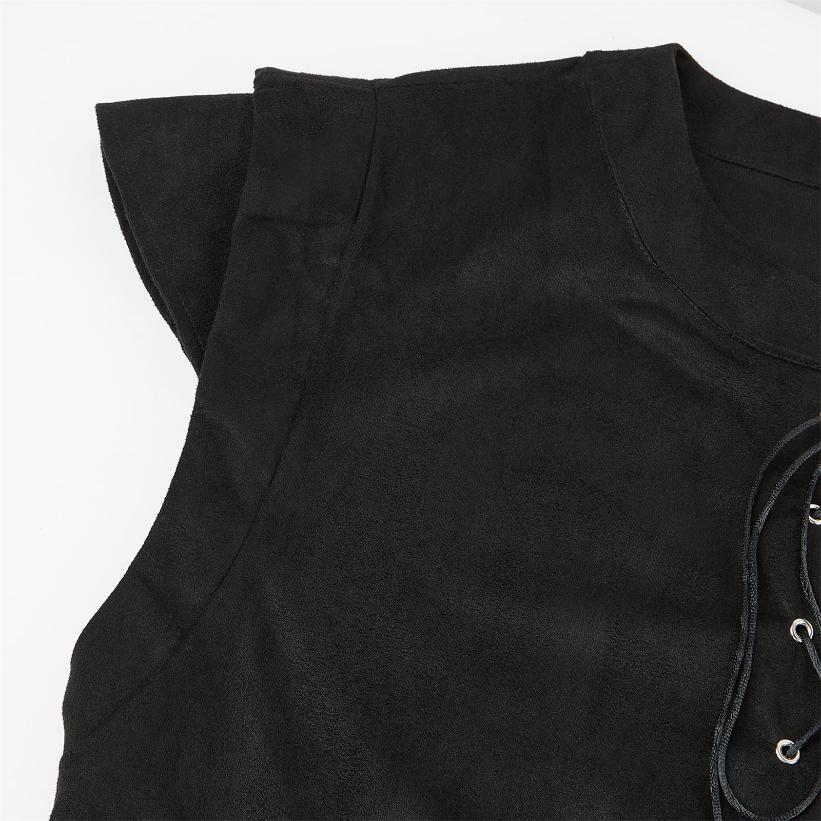 Arplvf Pirate Costume Men Renaissance Vest Medieval Costume Men Viking Ren Faire Vest Black Gothic Vest M