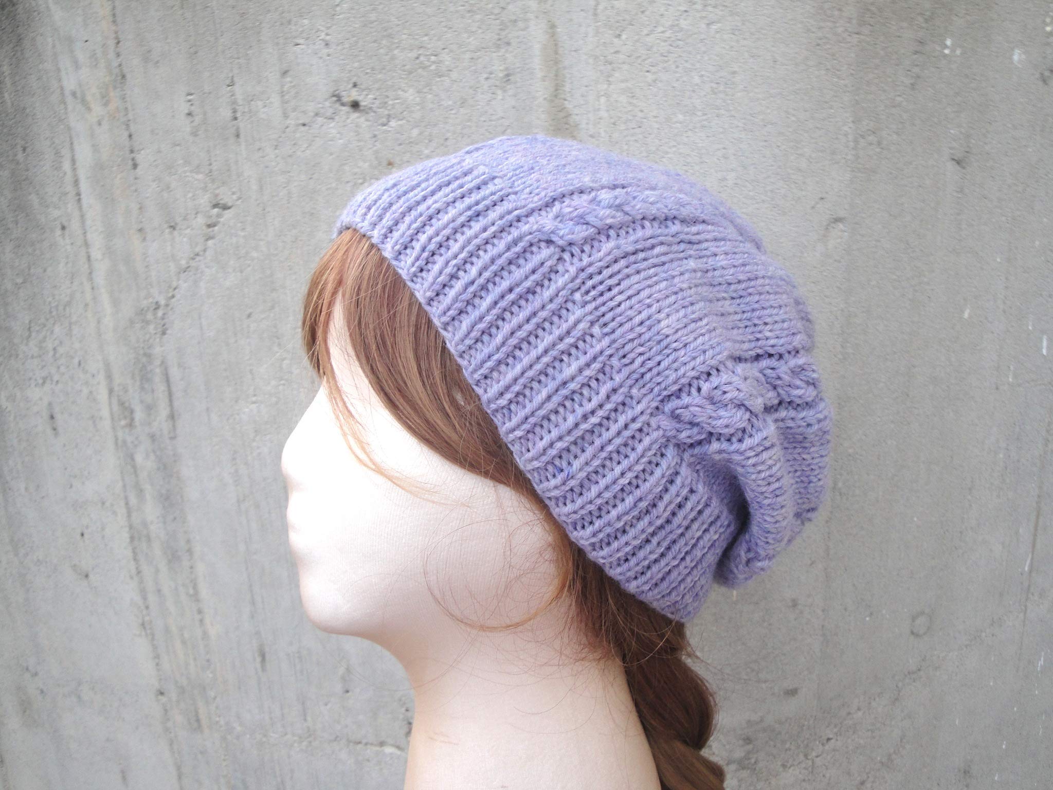 Hand Knit Slouch Hat, Soft Wool, Slouchy Beanie Women & Teen Girls, CHOOSE COLOR