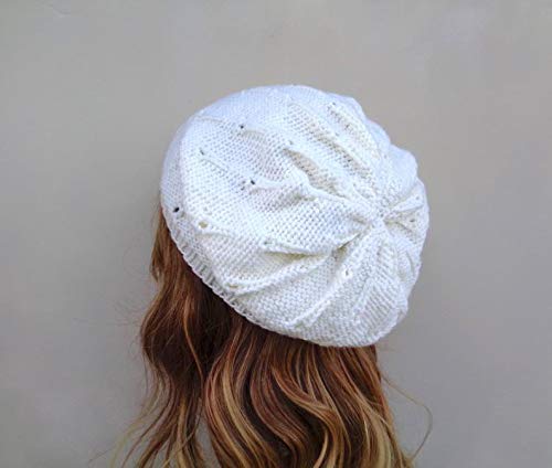 Hand Knit Slouch Hat, Soft Wool, Slouchy Beanie Women & Teen Girls, CHOOSE COLOR