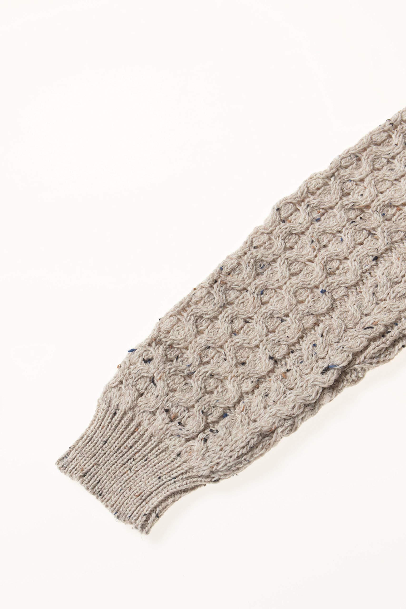 Aran Crafts Unisex Irish Cable Knitted Wool Crew Neck Sweater (C1949-MED-OAT) Oatmeal