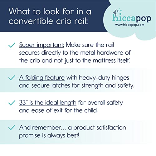 hiccapop Convertible Crib Bed Rail for Toddlers | Crib Rail Guard, Toddler Bed Rail for Crib | Baby Bed Rail Guard with Reinforced Anchor Safety