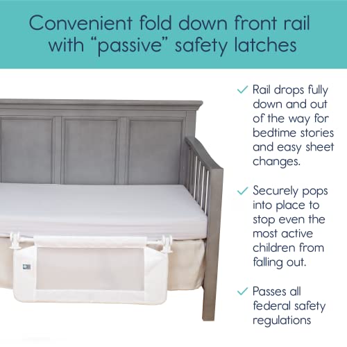 hiccapop Convertible Crib Bed Rail for Toddlers | Crib Rail Guard, Toddler Bed Rail for Crib | Baby Bed Rail Guard with Reinforced Anchor Safety