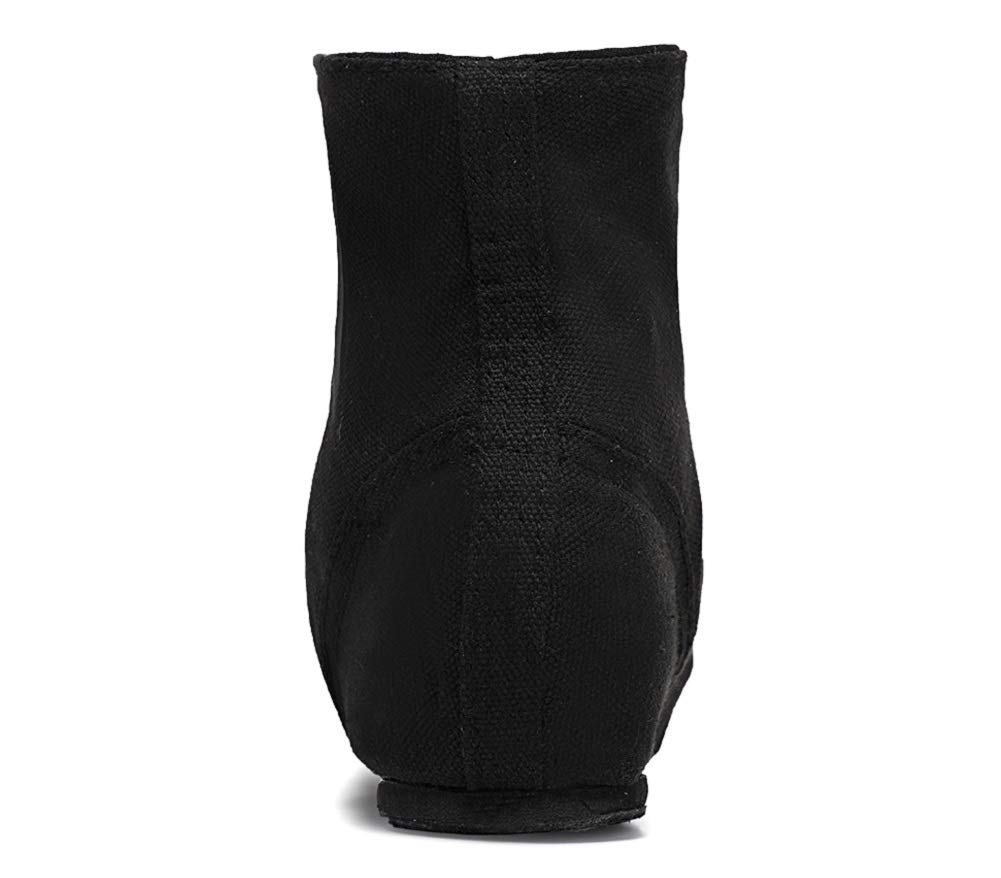 Smithmelody Canvas Jazz Dance Boots Ballet Dancing Sneakers for Adult Men Women (7/38，Black