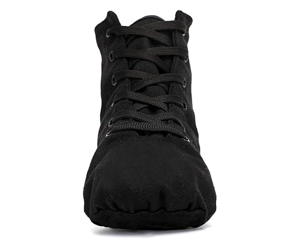Smithmelody Canvas Jazz Dance Boots Ballet Dancing Sneakers for Adult Men Women (7/38，Black