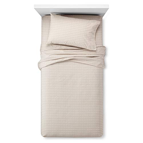 Room Essentials Jersey Sheet Set Diamond Geo Tan/White Twin/XL