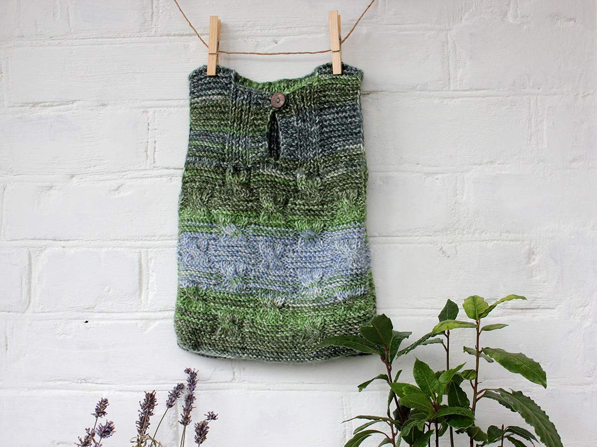 Baby Vest Hand Knit Cable Knitting Wool Baby Boy/Girl Unisex Clothing Green - 1-3 months