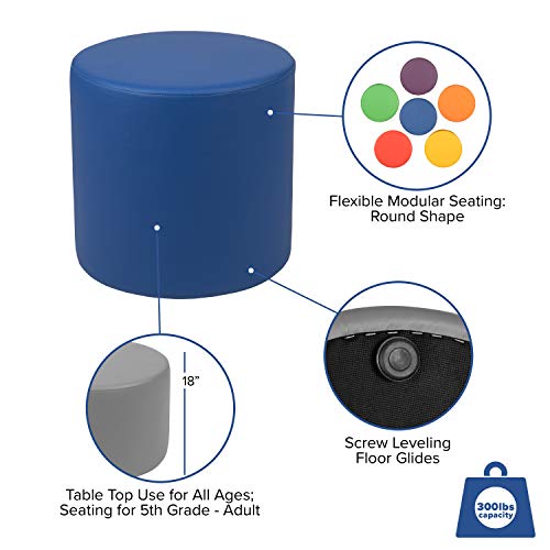 Flash Furniture Soft Seating Collaborative Circle for Classrooms and Common Spaces - 18" Seat Height (Blue)