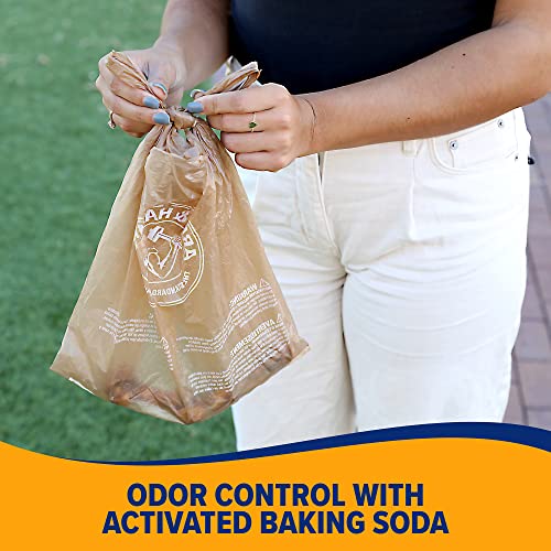 Petmate Arm & Hammer Swivel Bin & Rake Heavy Duty Waste Bags With Fresh Scent with Activated Baking Soda for Maximum Odor Control, 20 Count Refill Bags for Pooper Scooper
