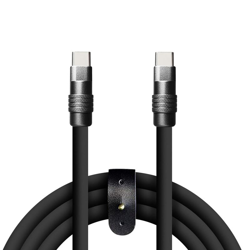 GentsStride Black Chubby - Special Black Samurai Edition Durable Fast Charging Cable 240W USB Type-C Cables Ultra-Thick Silicone Phones Tablets Cord, Matte Black, Type C to Type C, 9.8FT