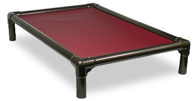Kuranda Elevated Indoor Bed - Walnut PVC - X-Large - 44" x 27" - Cordura - Burgundy