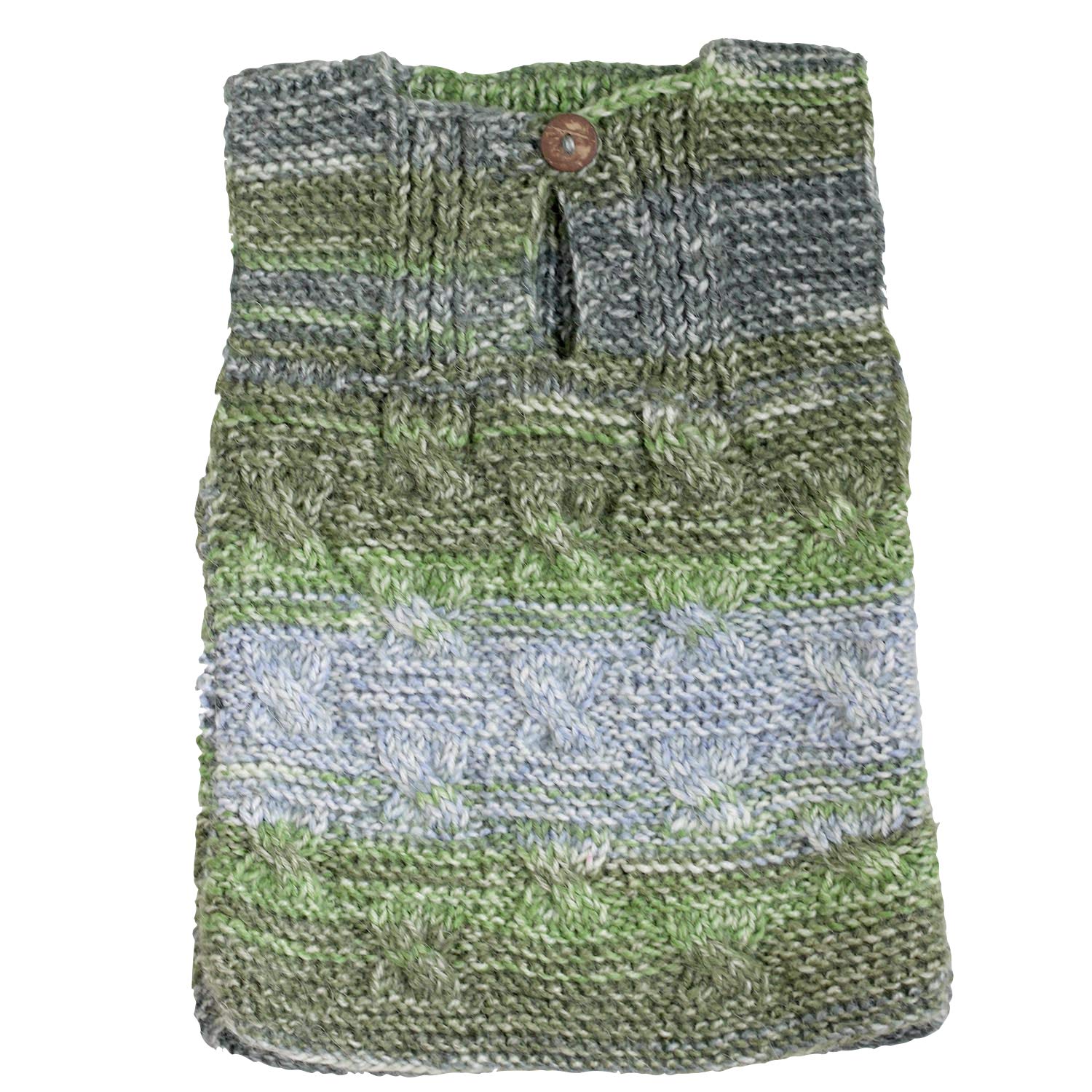Baby Vest Hand Knit Cable Knitting Wool Baby Boy/Girl Unisex Clothing Green - 1-3 months