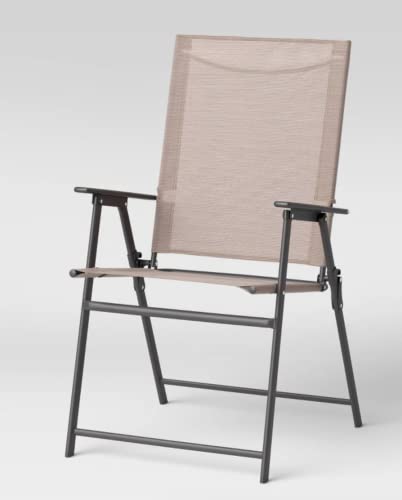 Room Essentials Sling Folding Patio Chair Tan Set of 2