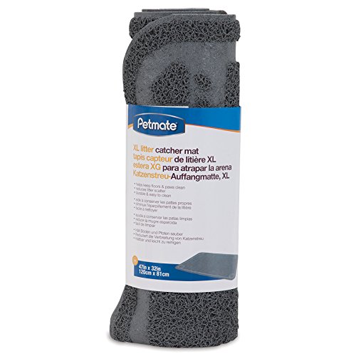 Petmate Litter Catcher Mat Extra Large, Grey, Model:22990 47x32x0.25 Inch (Pack of 1)