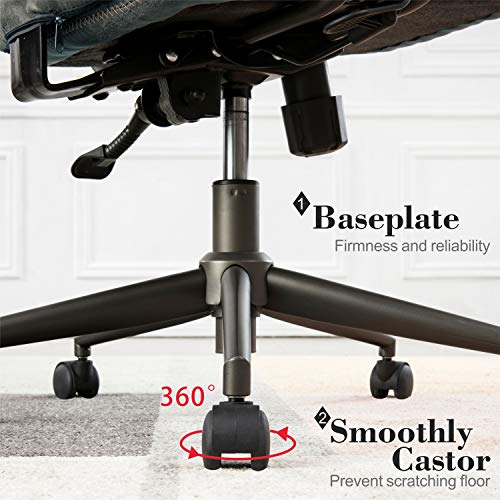 ovios Home Office Desk Chairs Computer Office Chair Modern Ergonomic Desk Chair High Back Suede Fabric Desk Chair for Executive or Home Office (Grey)
