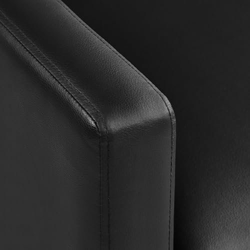 Yaheetech Faux Leather Recliner Sofa Mid-Century Modern Single Reclining Chair Adjustable Back & Footrest Tufted Upholstered Sofa with Pocket Spring Living Room Bedroom Home Theater Black