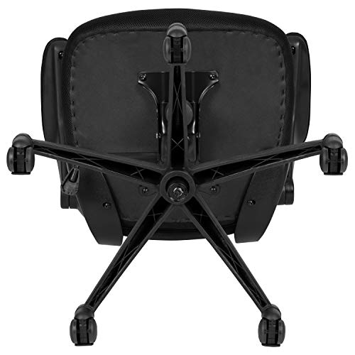 Flash Furniture Kelista Mid-Back Swivel Ergonomic Task Office Chair with Flip-Up Arms, BIFMA Certified-Set of 5, Black Mesh