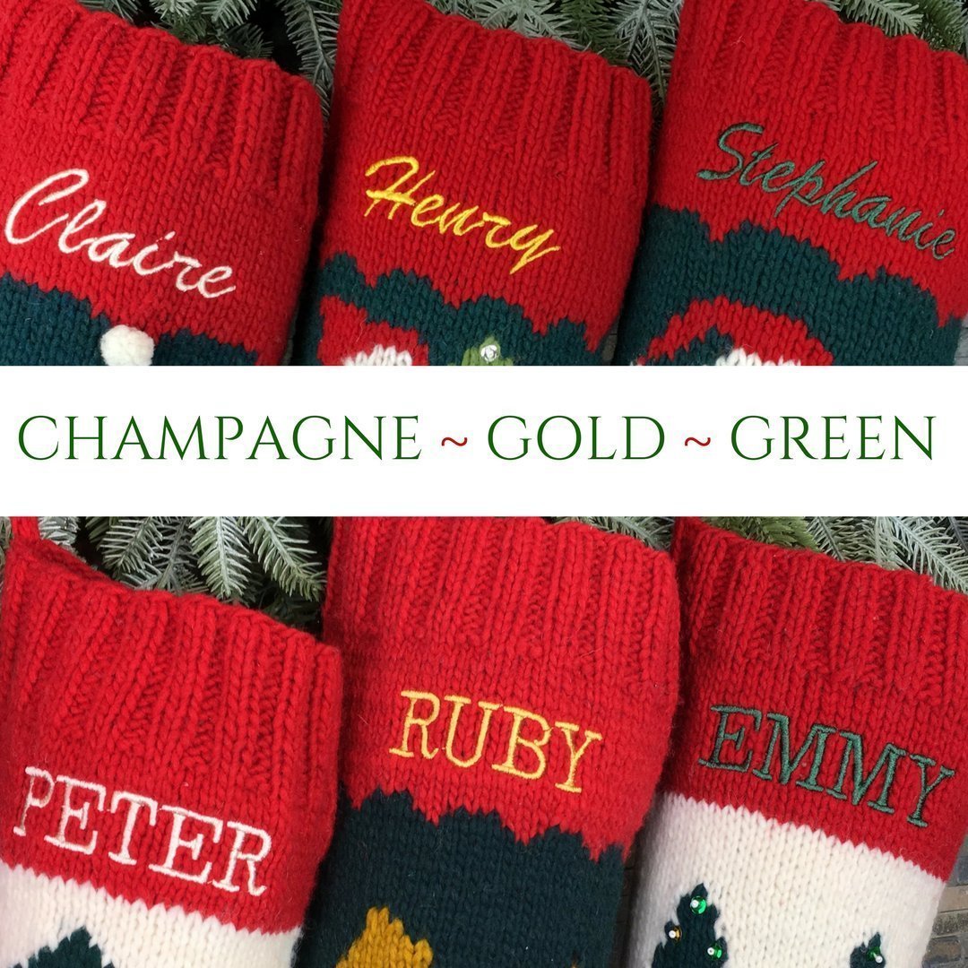 Personalized Hand Knit Mary Red Wool Snowman Chirstmas Stocking with Optional Personalization