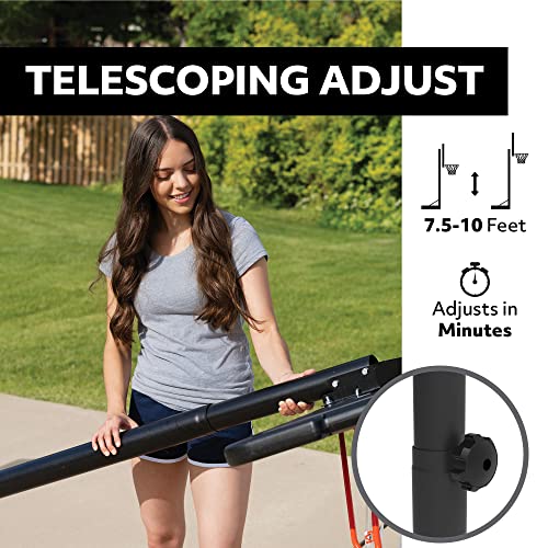 Lifetime 90040 Height Adjustable Portable Basketball System, 44 Inch Backboard, Black/Orange