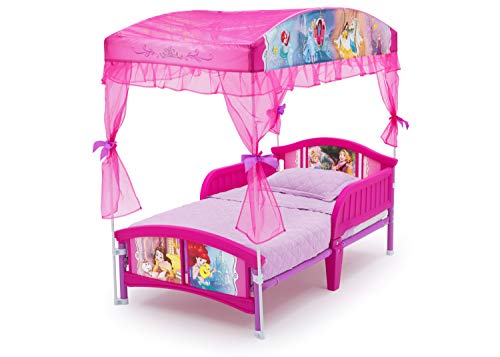 Delta Children Canopy Toddler Bed, Disney Princess( 54.5"lx29.5" w x 51" h)