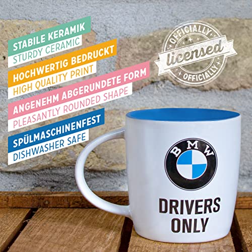 Nostalgic-Art Retro Coffee Mug, BMW – Drivers Only – Gift idea for car accessories fans, Large Ceramic Cup, Vintage Design, 11.2 oz
