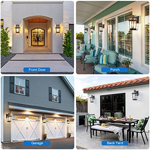 VIANIS Motion Sensor Exterior Light Fixture, 2 Pack Dusk to Dawn Outdoor Light Wall Mount, Anti-Rust Aluminum Outside House Lights,Farmhouse Coach Lantern for Porch, Entryway, Garage, Front Door