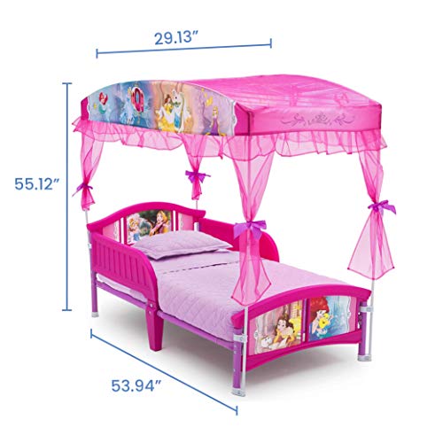 Delta Children Canopy Toddler Bed, Disney Princess( 54.5"lx29.5" w x 51" h)