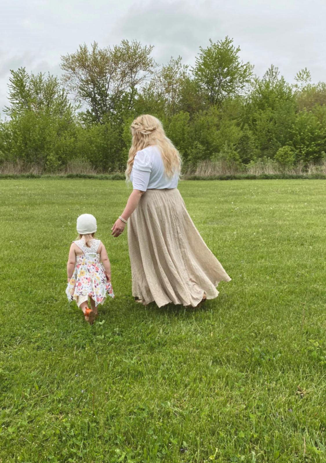OCHENTA Cotton Long Maxi Skirt Flowy Boho for Summer Beach Goth Fairy Renaissance Weekend Skirts Off White 85CM